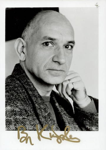 British Actor Sir Benjamin Kingsley Signed 6x4 Inch Black And White ...