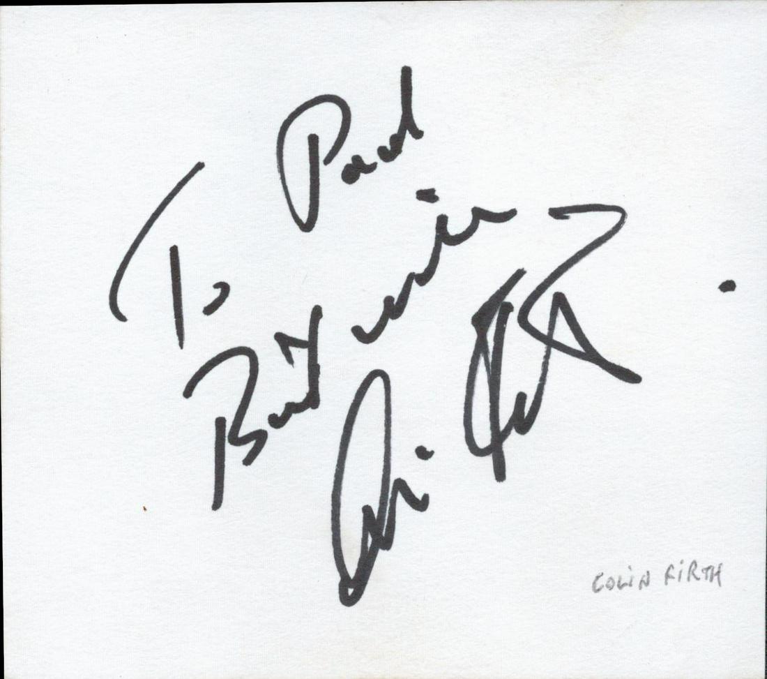 English Actor Colin Firth Signed 4x4 Inch White Autograph Page. Signed ...