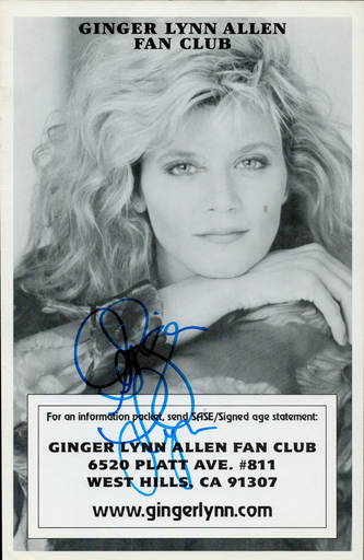 American Pornographic Actress Ginger Lynn Signed 10x6 Black And White