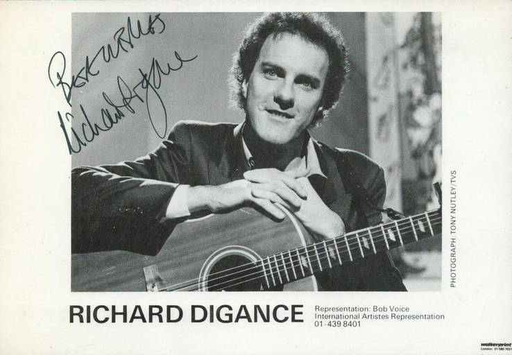 Musician Richard Digance Signed 6x4 inch Black and White Promo Printed ...