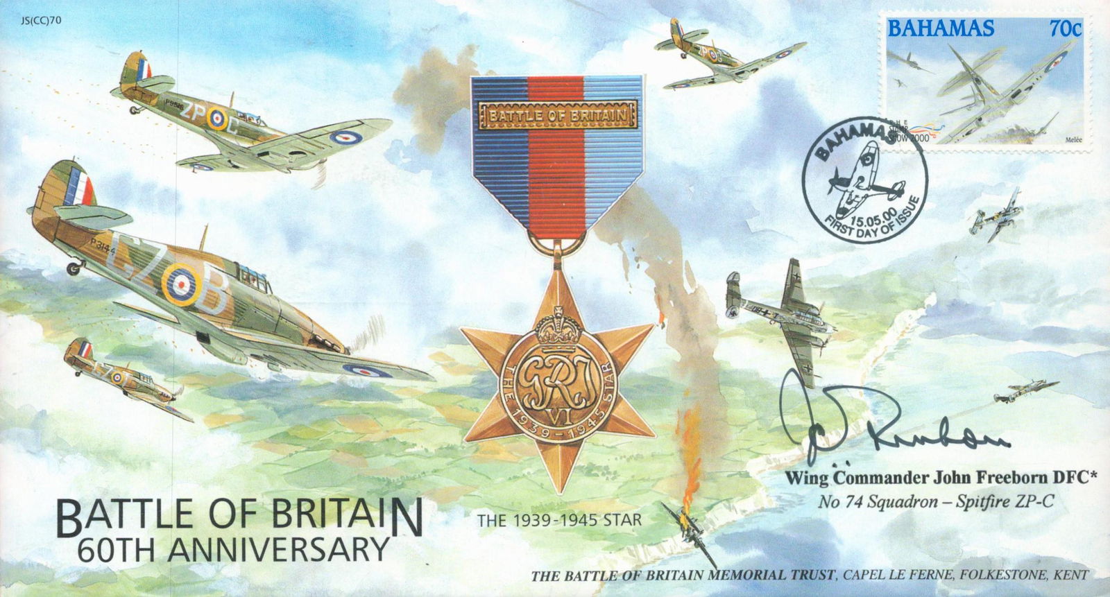 Ww2 Raf Wg Cdr John Freeborn Signed Battle Of Britain 60th Anniversary ...