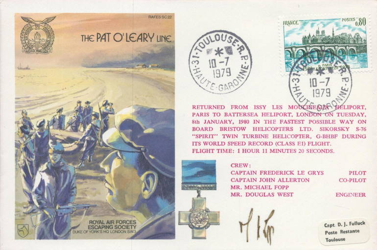 Raf Ww2 Captain Frederick Le Grys Signed The Pat O'leary Line Flown Fdc ...