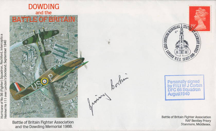 WW2 Flt Lt Jimmy Corbin DFC Signed Dowding and the Battle of Britain ...