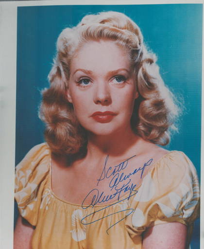 Actress Alice Faye Signed 10 X 8 Colour Portrait Photo To Scott. Good ...