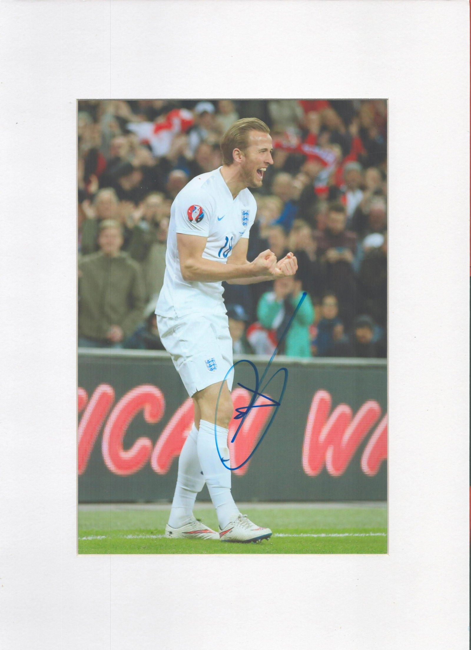 Harry Kane Signed 12x8 Inch Colour Photo In Action For England, Mounted ...