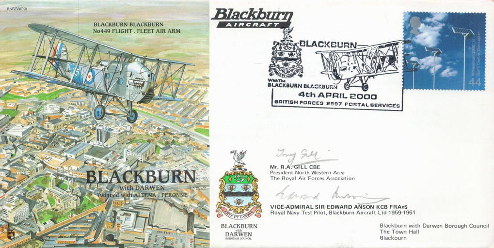 R A Gill And Vice Admiral Sir Edward Anson Signed Blackburn Fdc. 250 Of ...