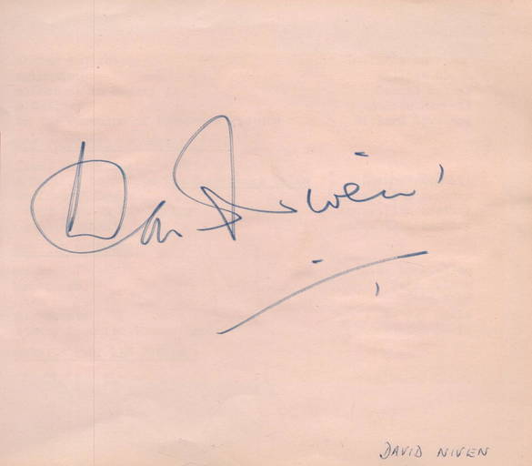David Niven actor signed large autograph album page. Good condition ...