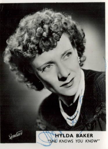 Hylda Baker Signed 3x3 Black And White Vintage Photo. Baker Was An ...