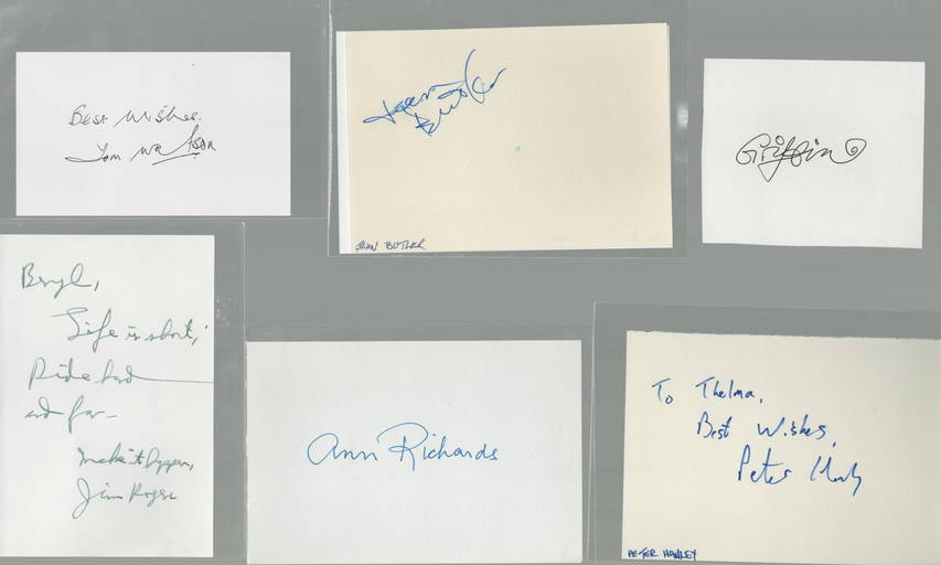 Assorted Collection of signed 5x7 album pages. Signatures from Jim ...