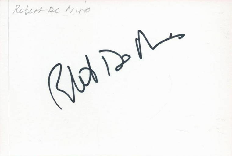 Robert De Niro Signed 5x3 Inch White Autograph Card. Signed In Black ...