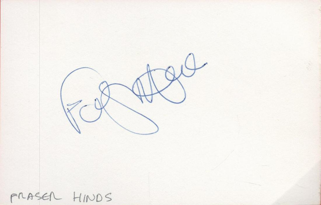 British Actor Fraser Hines Signed 5. 5 X 3. 5 Inch White Autograph Card ...