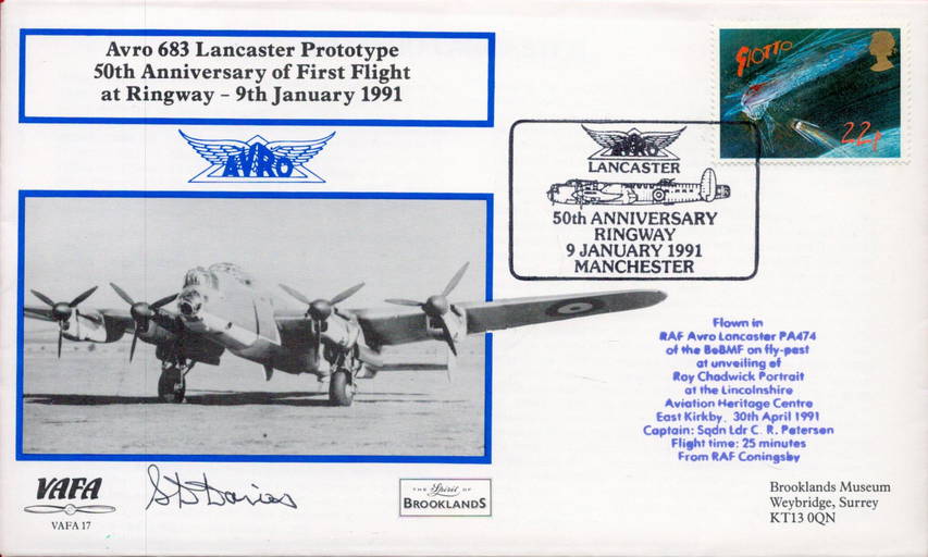 S Davies Signed Avro 683 Lancaster Prototype 50th Anniversary of First ...