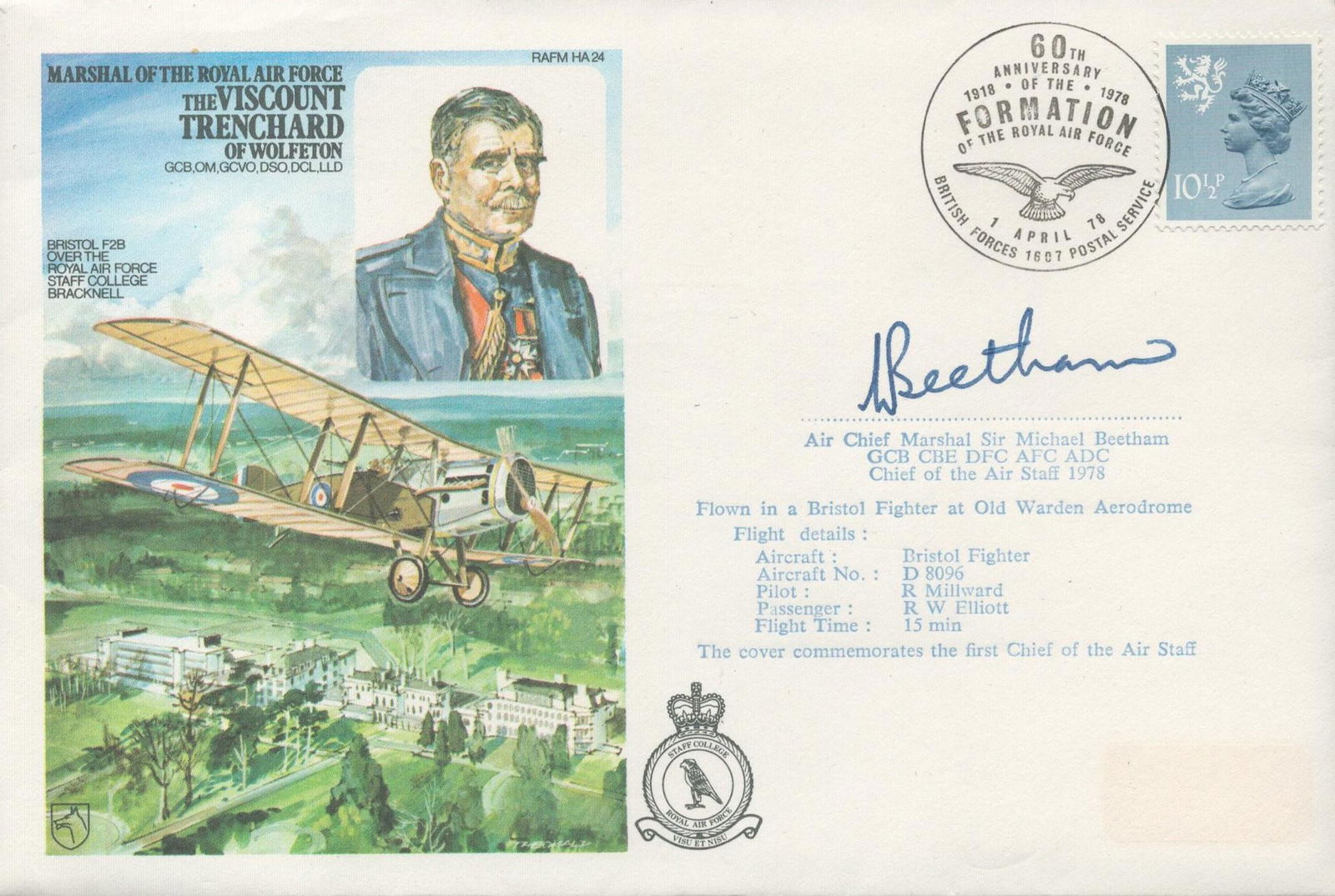 WW2 RAF ACM Sir Michael Beetham Signed The Viscount Trenchard FDC. 964 ...