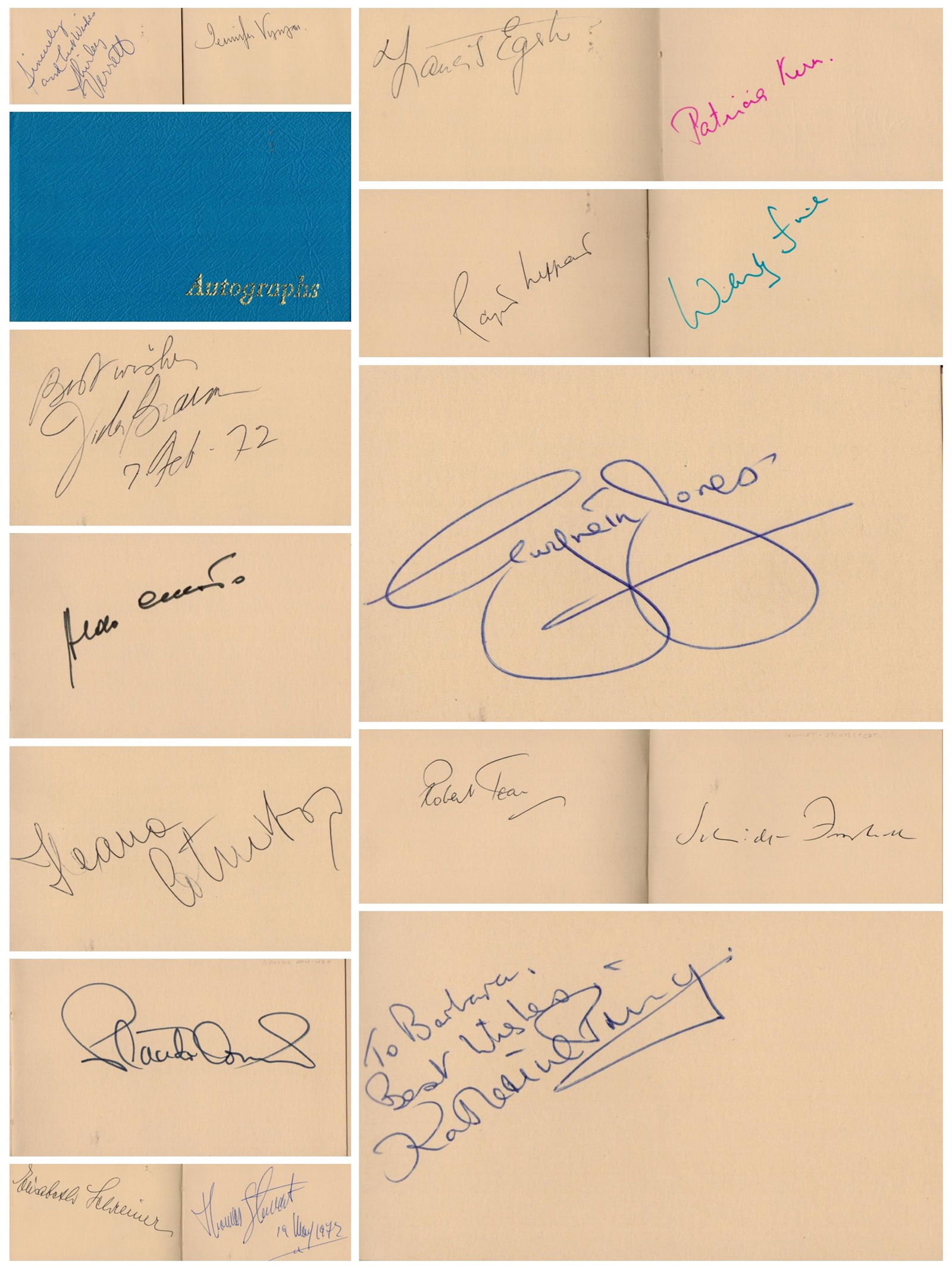 Opera Blue Autograph Book. Signatures From Rita Hunter, Emile Belcourt ...