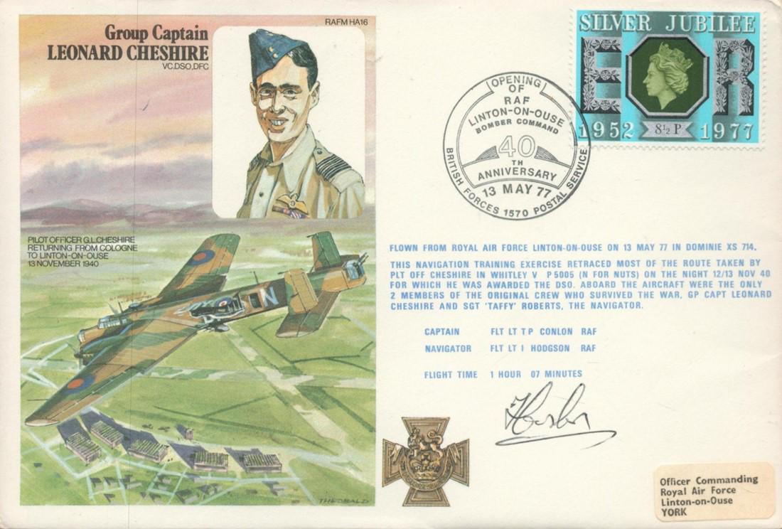 Raf Ww2 Captain Conlon Signed 'group Captain Leonard Cheshire' Fdc. Good Condition Est.