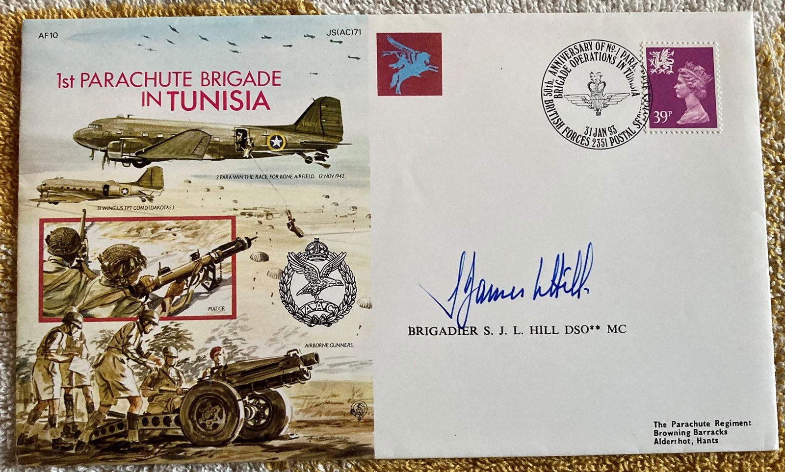 Ww2 Brig James Hill Dso Mc Signed Airborne Forces 1st Parachute ...