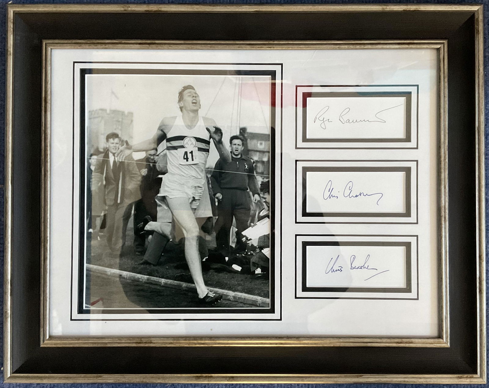 Roger Bannister, Chris Chataway and Chris Brasher Signed Signature ...