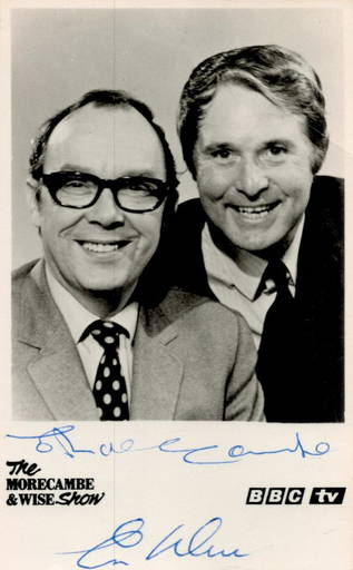Morecambe and Wise Comedy Legends Signed Vintage BBC Promo Photo Signed By Both Eric Morecambe ...