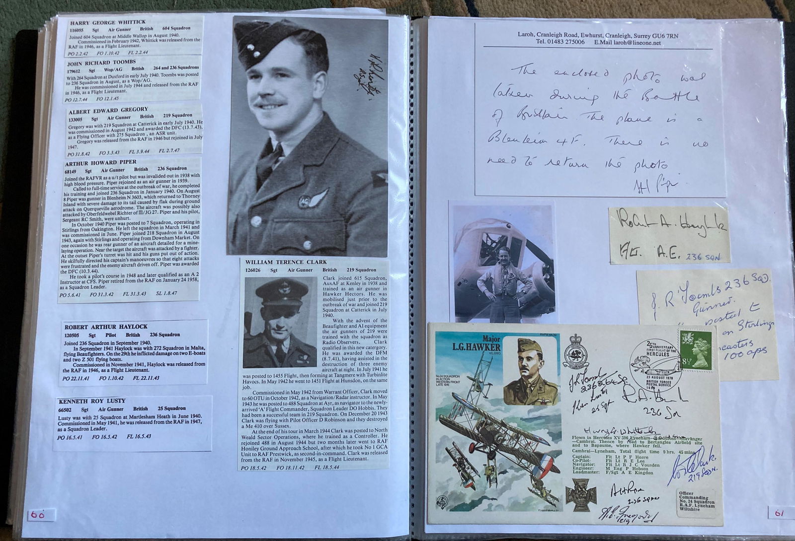 WW2 BOB fighter pilots Harry Whittick, John Toombs, Albert Gregory ...