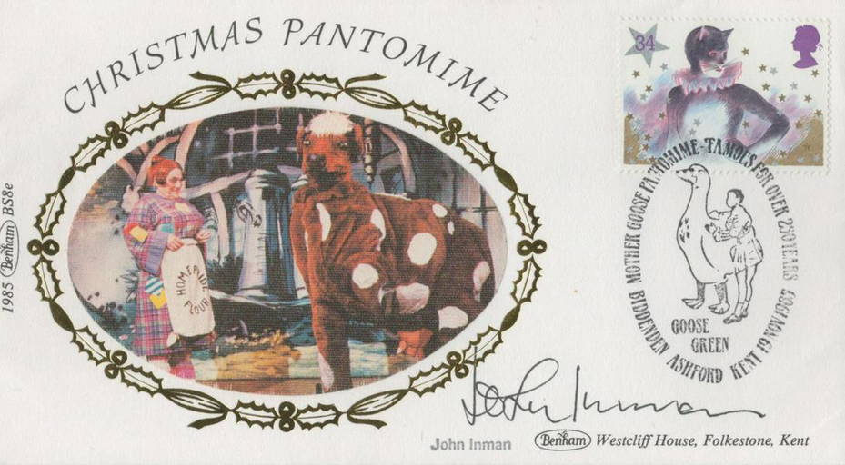 John Inman Signed Christmas Pantomime Benham Fdc Pm Mother Goose ...