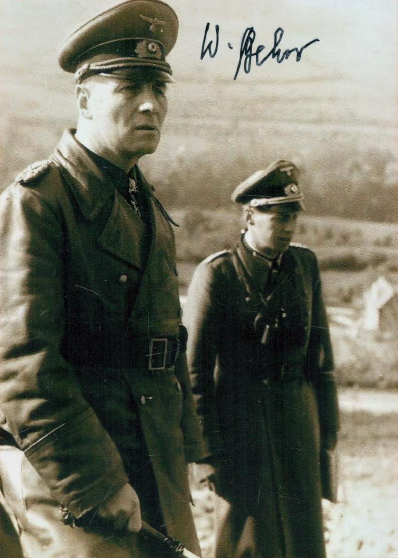 Winrich Behr Wwii German Knights Cross Holder Signed 6x4 Inch Black And ...