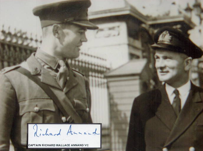 Captain Richard Annand Vc Signed Signature Piece Attached To 8x6 Inch ...