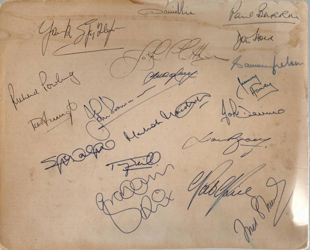 19 Arsenal 1970s Legends Signed 12 X 9 Inch Card. Signatures Include ...