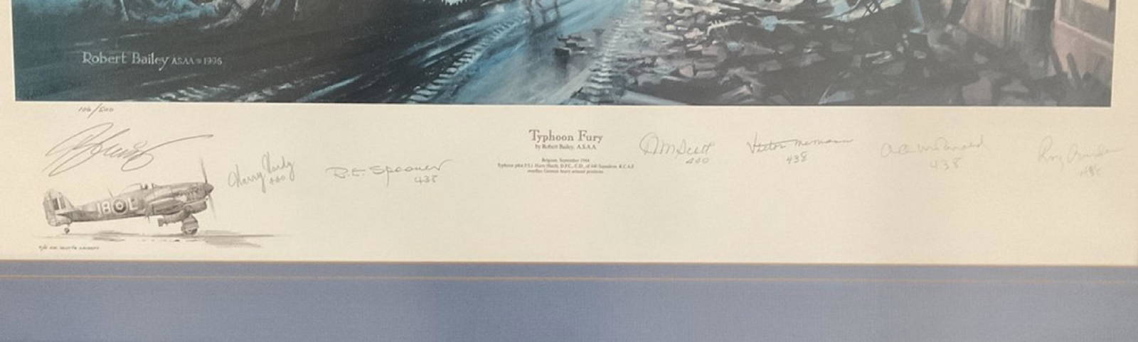 Ww2 7 Signed Robert Bailey Colour Print Titled Typhoon Fury. 106 Of 500 ...