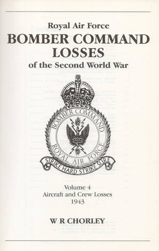 Raf Bomber Command Losses Of The Second World War 1943 Paperback Book ...