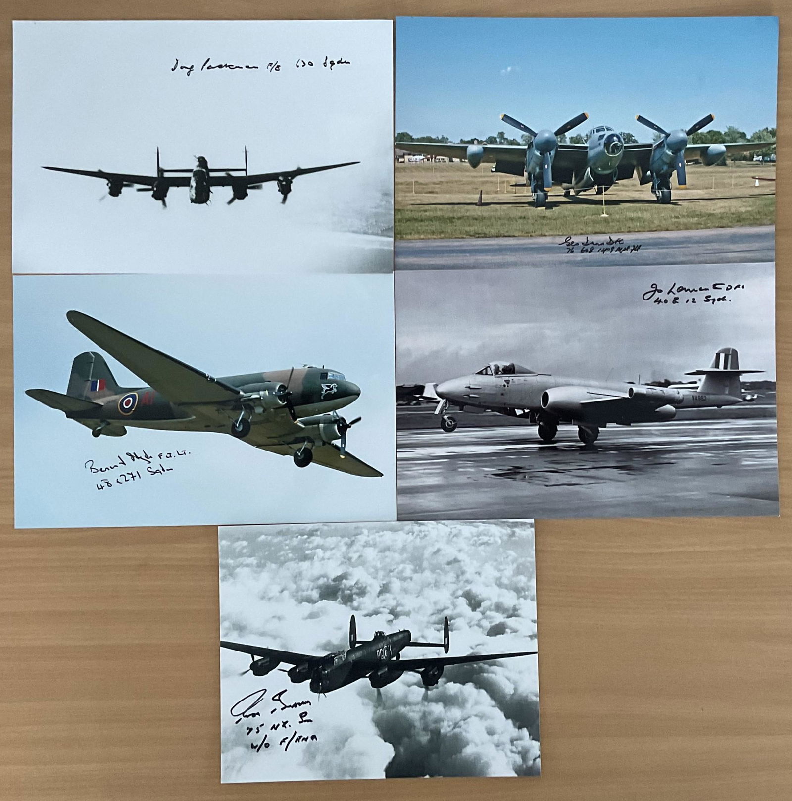 Raf Collection Of 5 Signed Photos. Signatures Include Jo Lancaster, Geo ...