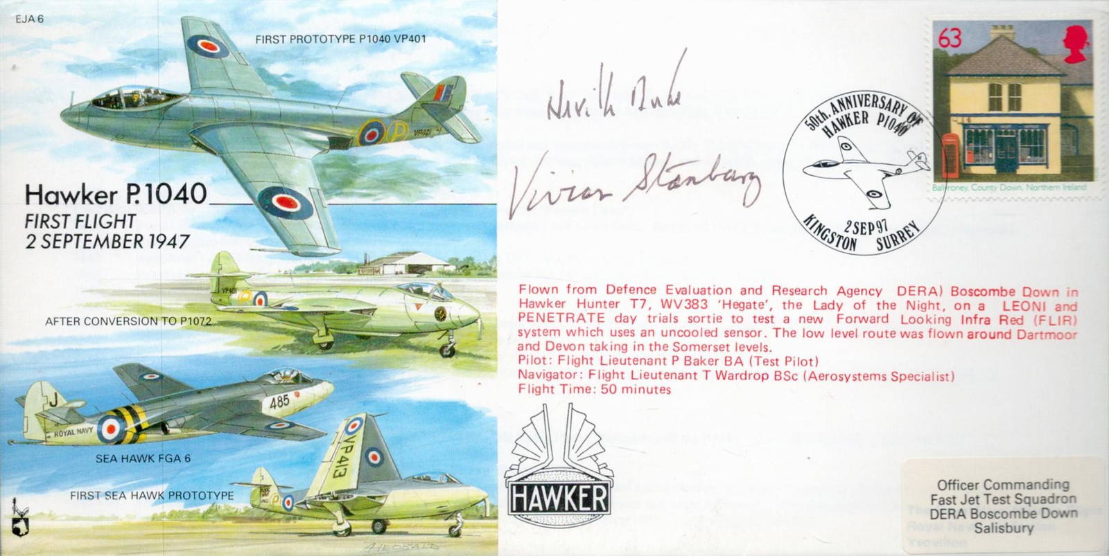 WW2 BOB fighter pilot Neville Duke DSO DFC signed Experimental Jet ...
