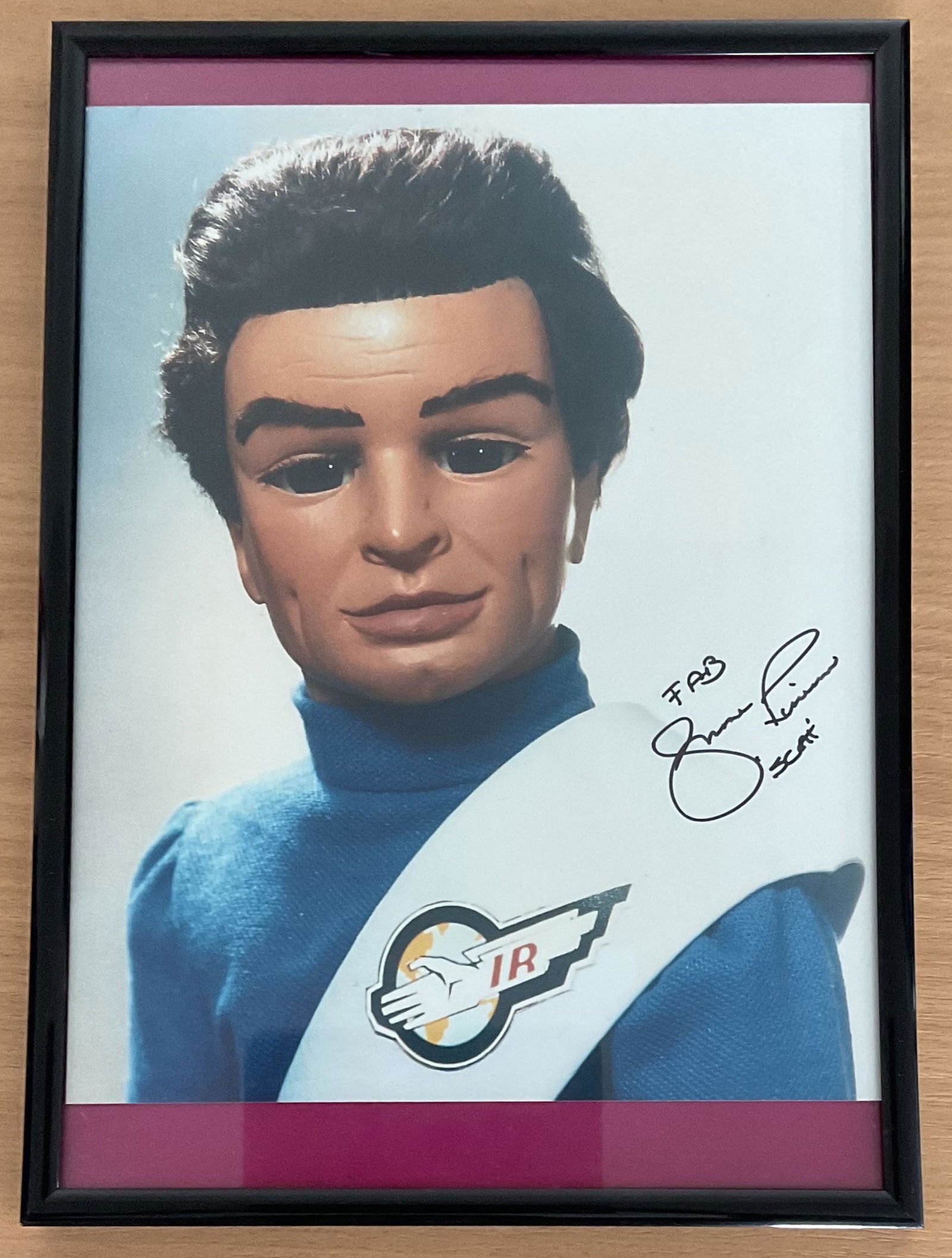 Shane Rimmer Signed 12x8 Overall Framed Thunderbirds Scott Tracy Colour ...