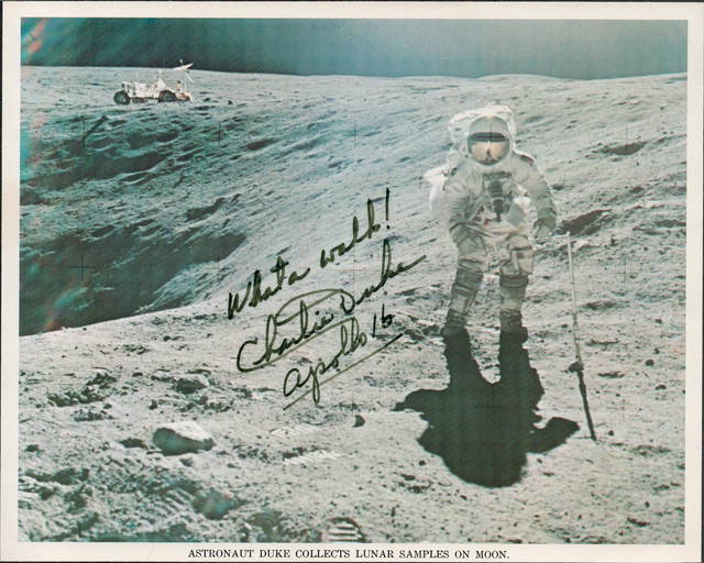 Charles Duke Signed Nasa Original 10x8 Colour Photo Of Him On The Moon ...