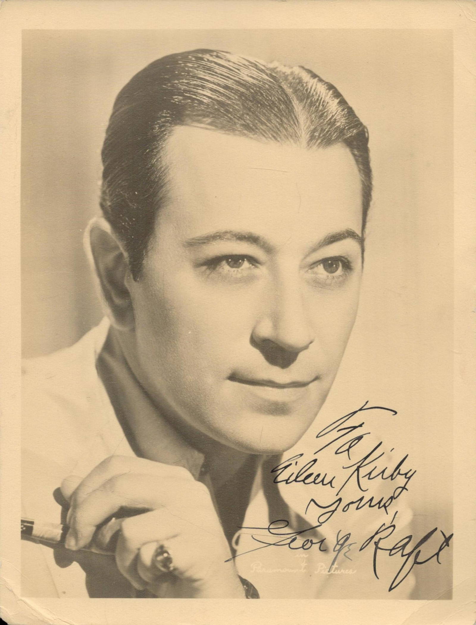 George Raft Signed 7x5 Inches Vintage Sepia Photo. Dedicated. Good ...