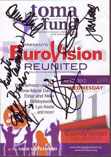 Eurovision Reunited Promo Flyer Signed By Six Previous