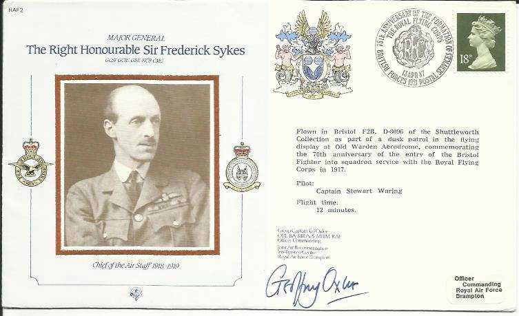 Grp Capt Oxlee Oc Raf Brampton Signed Sir Frederick