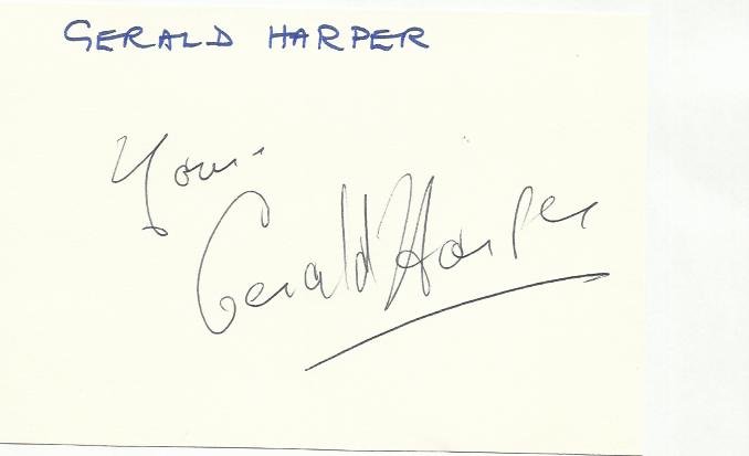 Gerald Harper Signed Large Autograph On 6x4 Card.