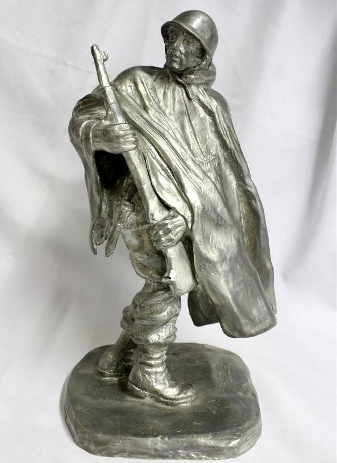 Frank Gaylord Silvered Bronze Foot Soldier Sculpture
