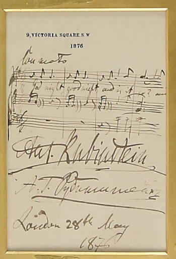 Rubinstein (Anton) Autograph music quotation signed - May 30, 2019 ...