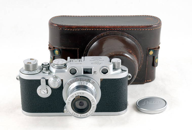 Leica Iiif Rangefinder Camera (with Self Timer) & 5cm Elmar Lens.