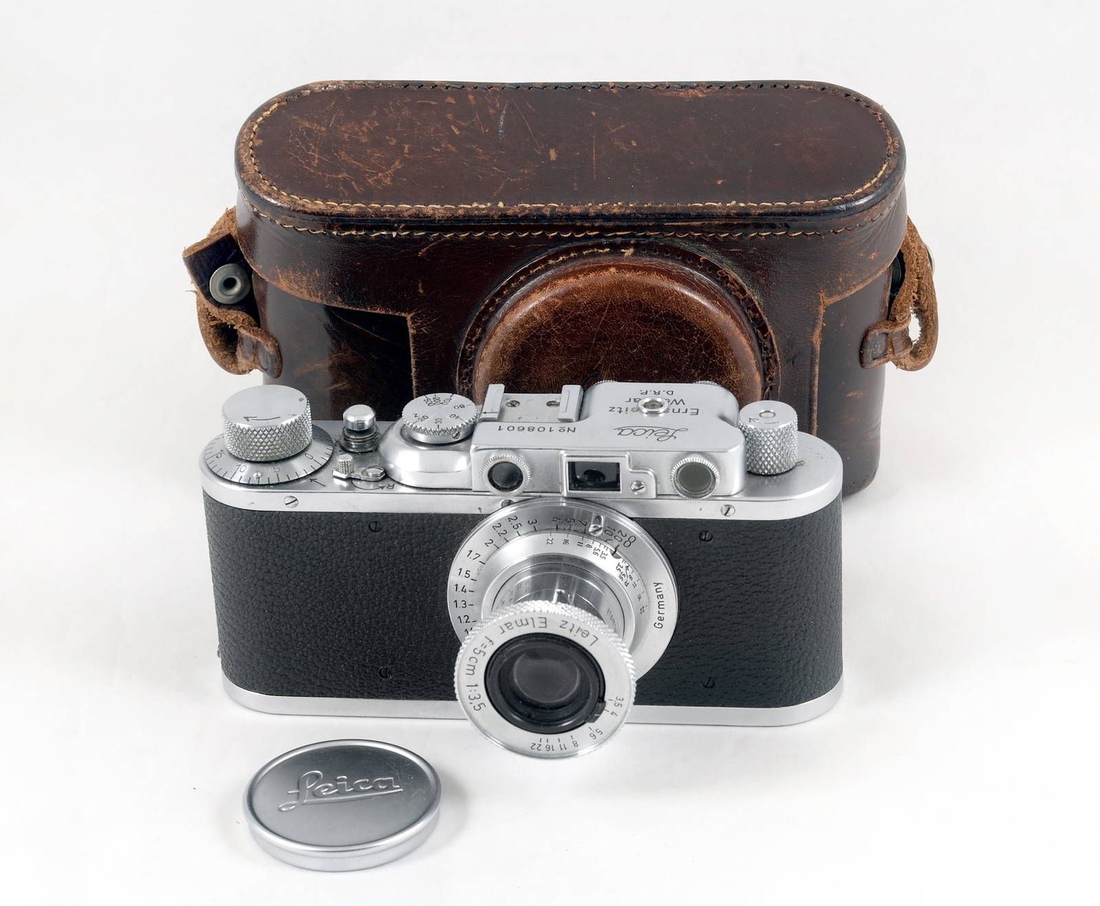 Chrome Leica Ii Camera With 5cm Elmar Lens. Auction