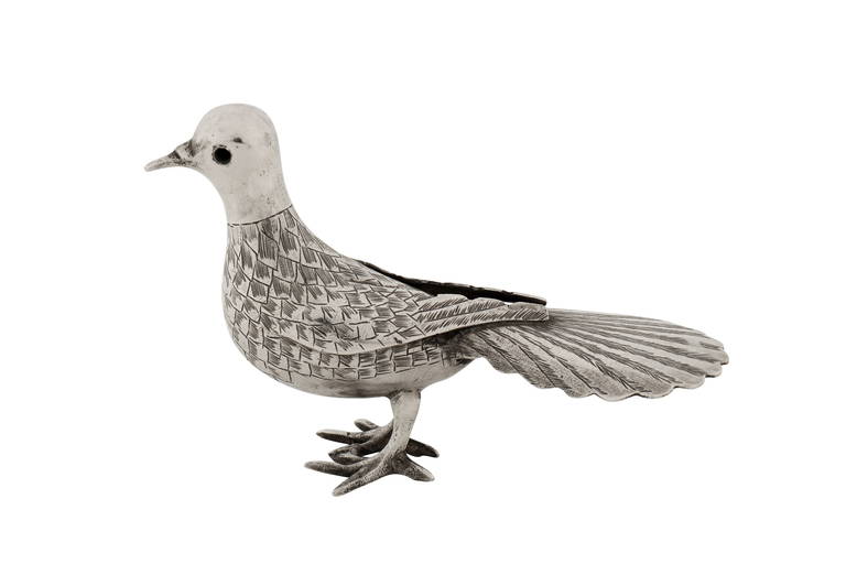 A Mid 20th Century Persian (iranian) Silver Model Of Dove, Tabriz Circa ...