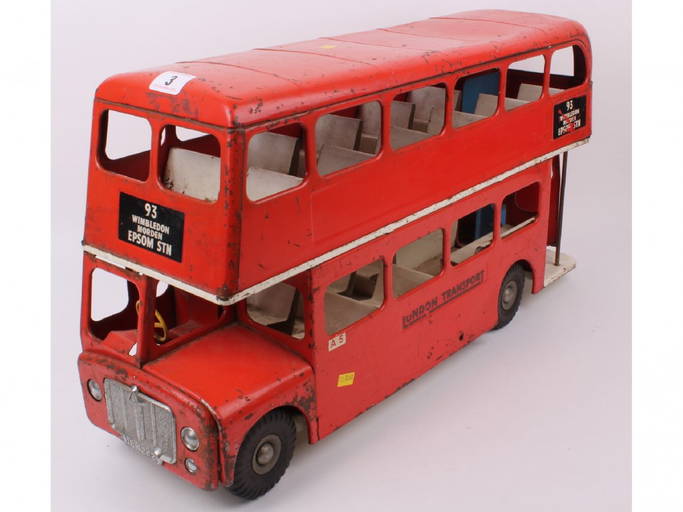 A Large Tri Ang Tin Plate London Transport Red Bus,
