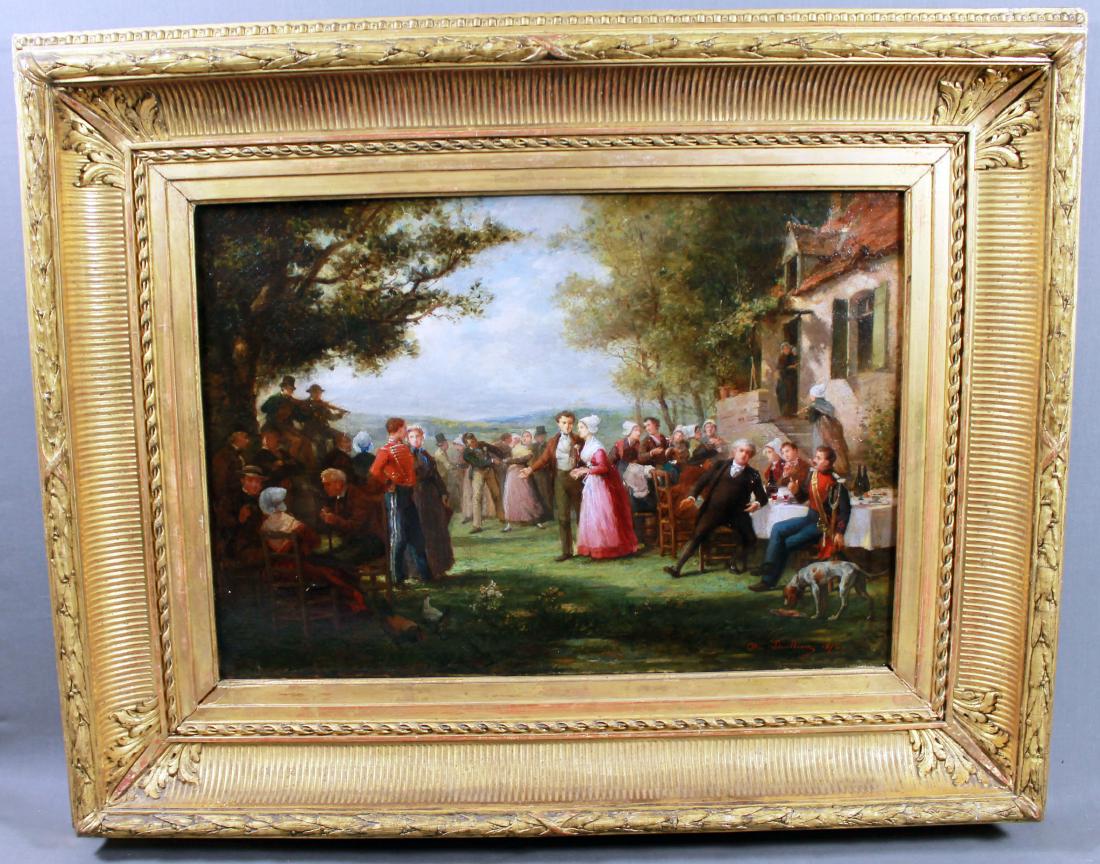 SCHILLING: OIL ON CANVAS FIGURES IN A LANDSCAPE