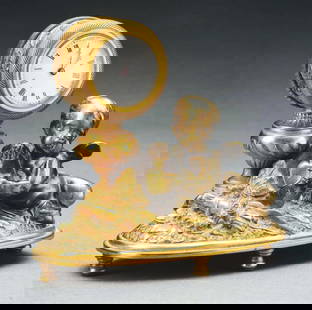 Swiss Gilt Bronze And Gouloche Enamel Desk Clock Auction