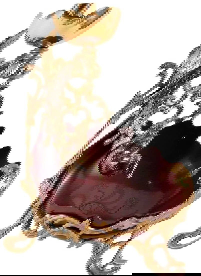 French Antique Circa 1900 Bronze Card Receiver Candle Holder With Putti ...