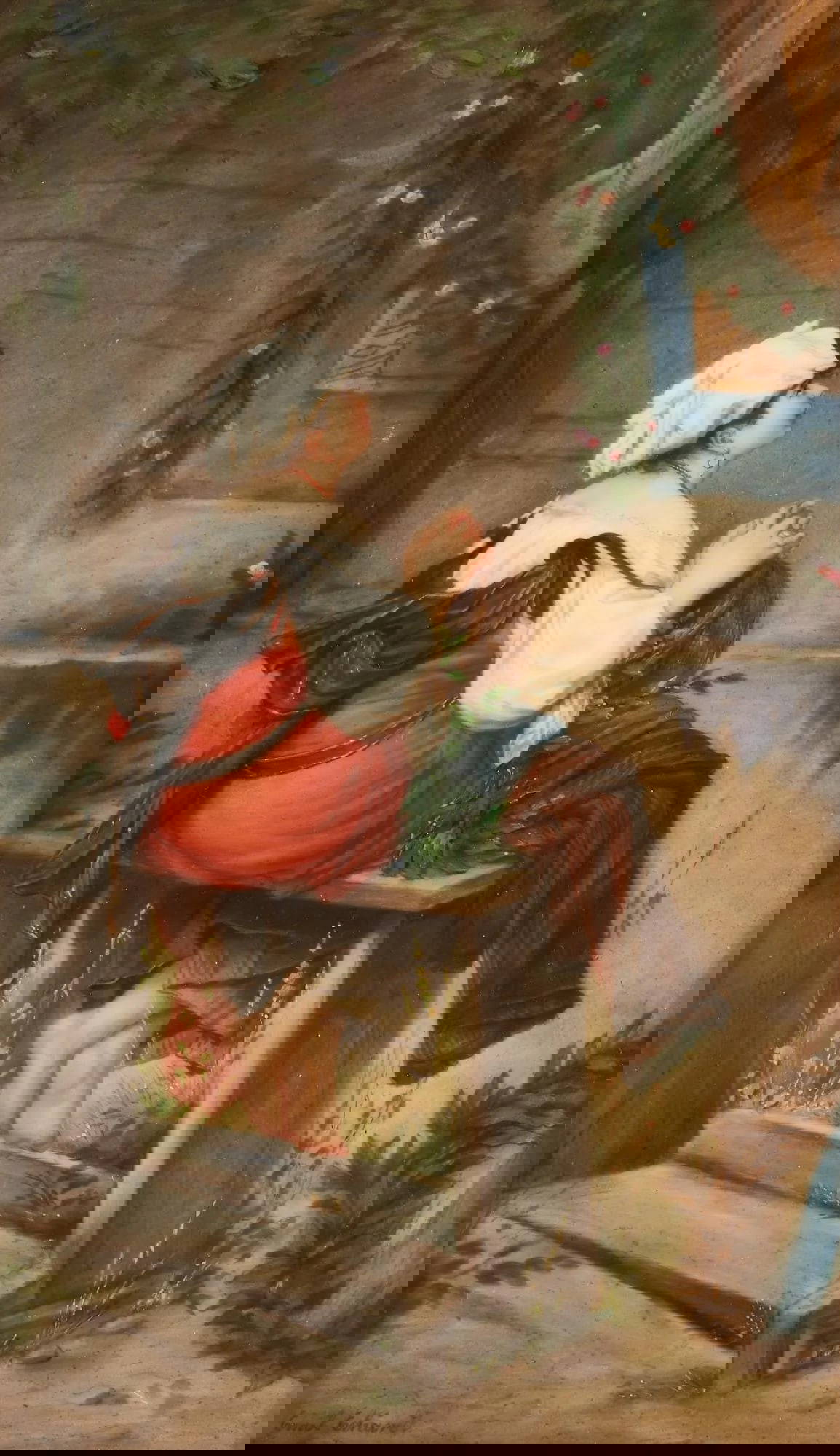 17" Large Antique 19th Century Emil Eckardt Kpm Porcelain Plaque Framed ...