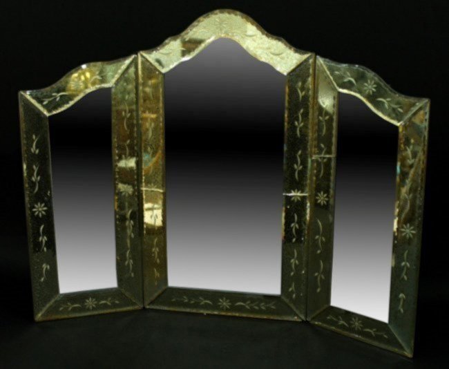 3 PANEL INLAID DESIGN GLASS MIRROR - Jun 26, 2014 | World of Antiques ...