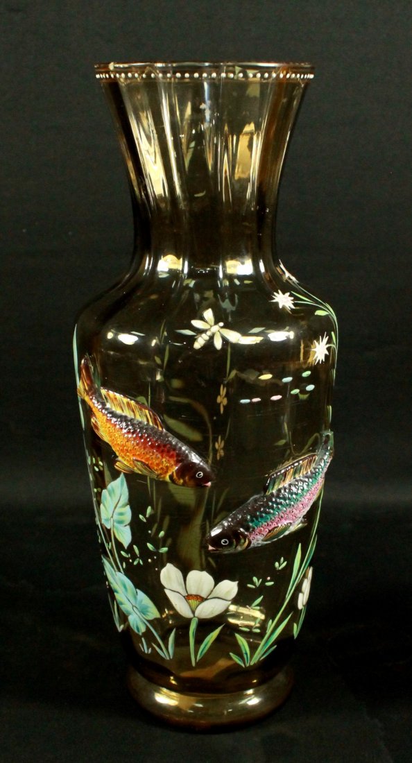 MOSER APPLIED FISH VASE - Sep 04, 2014 | World of Antiques, Inc. in CA