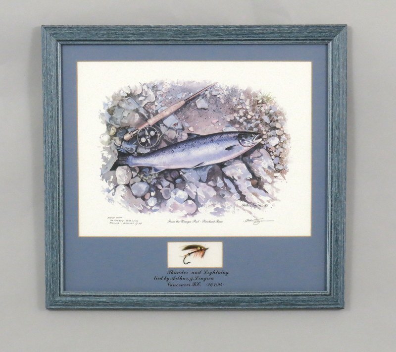 Arthur Taylor Print with Arthur Lingren Salmon Fly